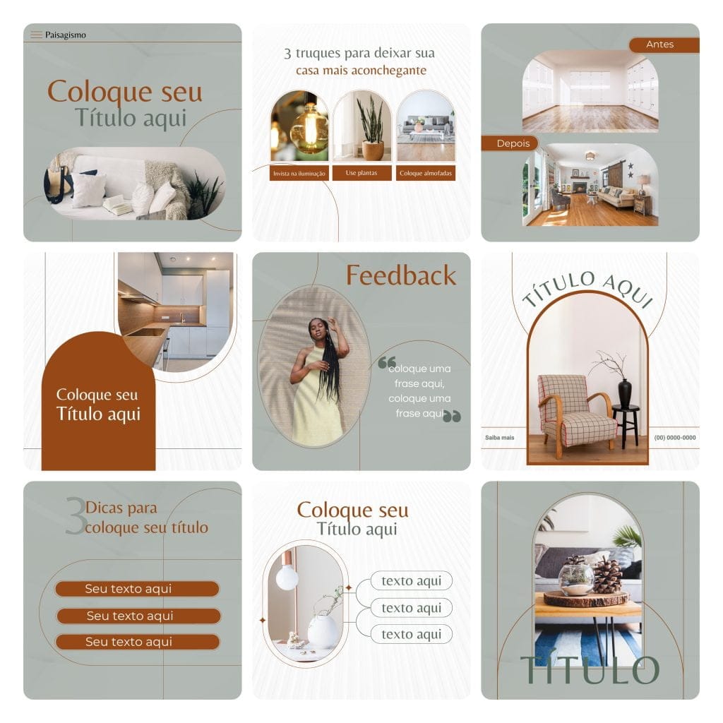 Modelos Canva Designer de Interiores 30 Templates Editáveis + Bônus ...