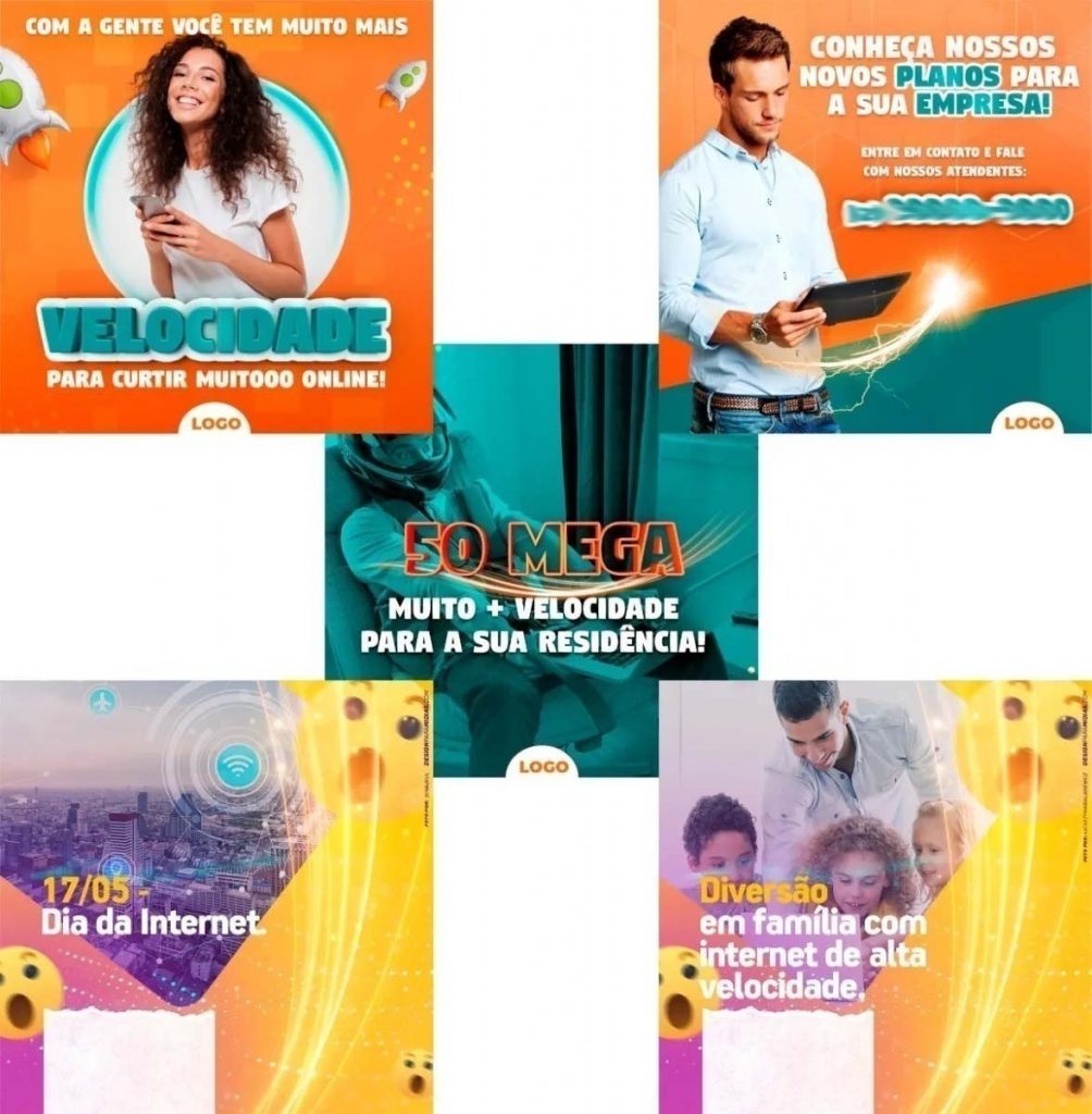 +190 Pack Artes Provedor De Internet Editável Em Psd + Bônus - Ello ...