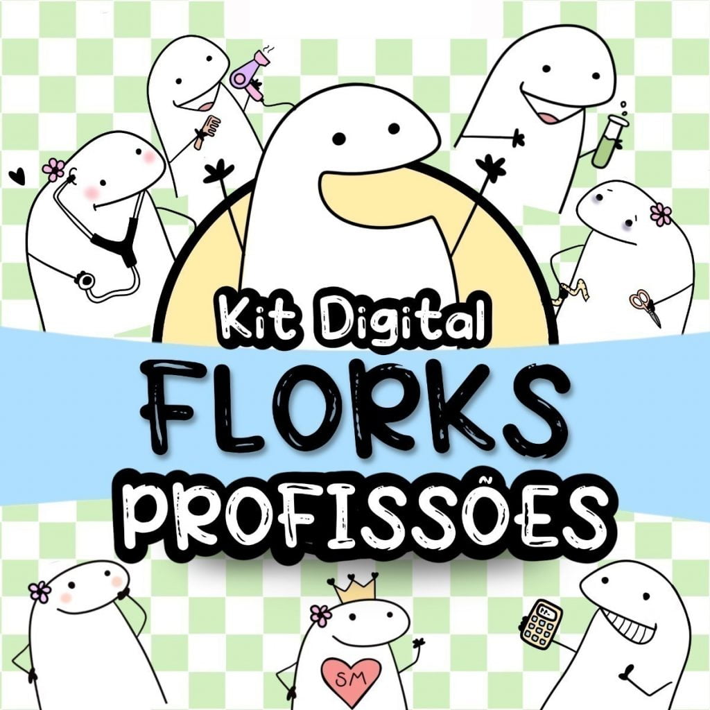 Pack Digital + 200 Arquivos Flork Profissões Figuras Frases - Ello Criativo