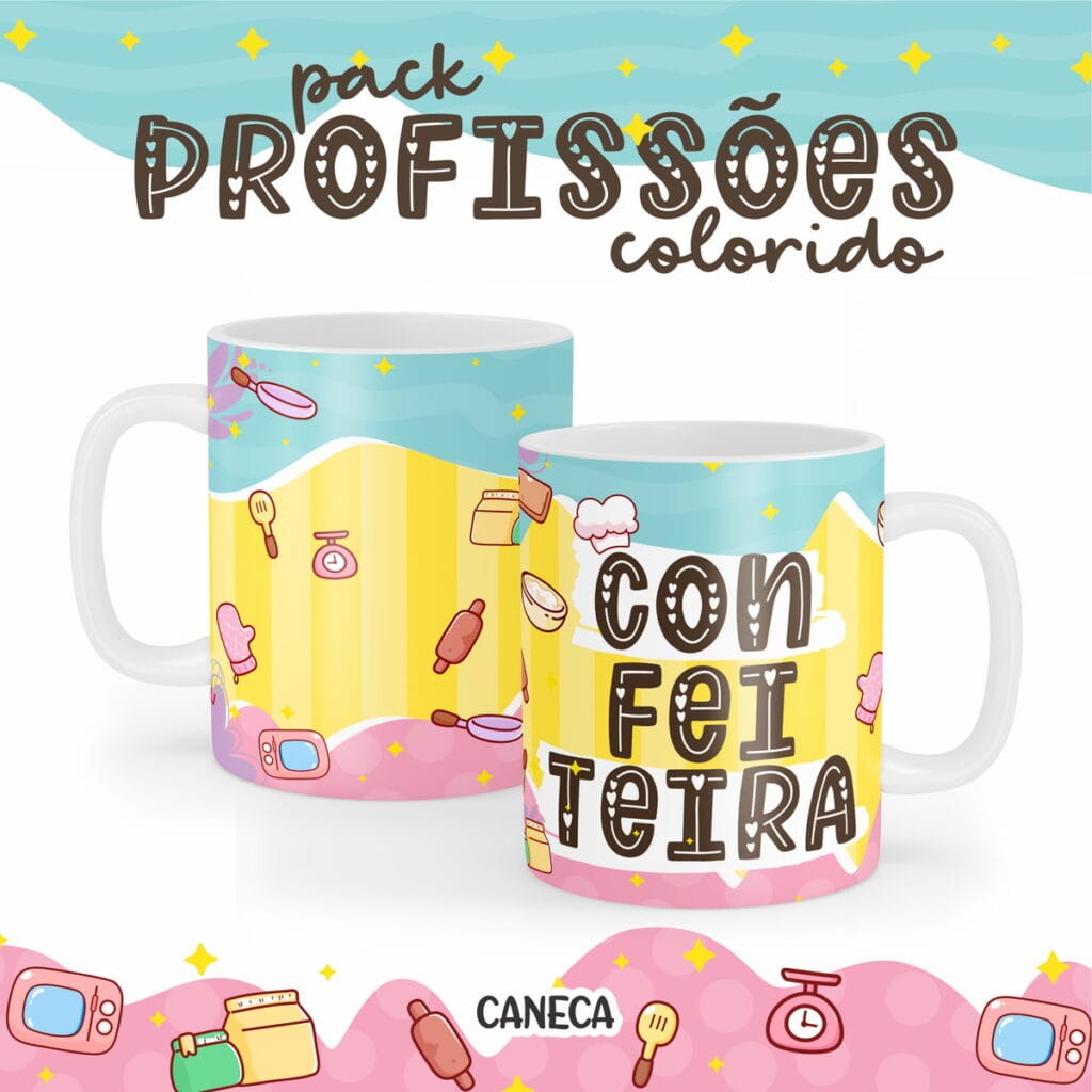 Arte Caneca Cute 4 - Arquivo Digital - Ello Criativo