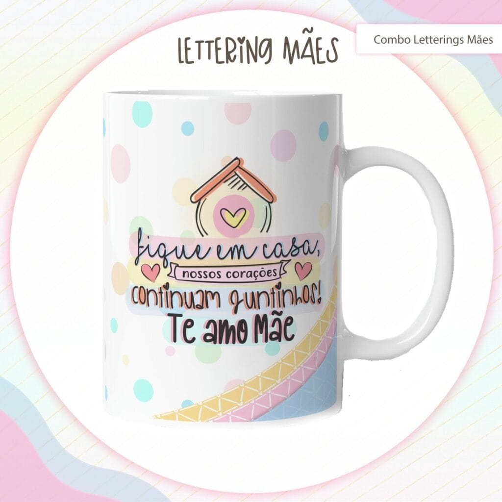Arte Digital Caneca Mãe Lettering Presente Personalizado