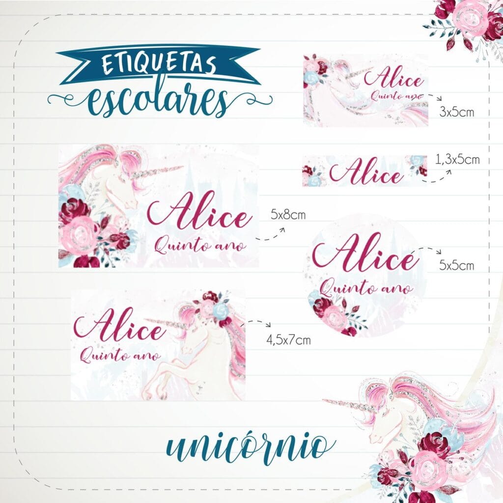Etiqueta Escolar Cute Teen - Arquivo Digital - Ello Criativo