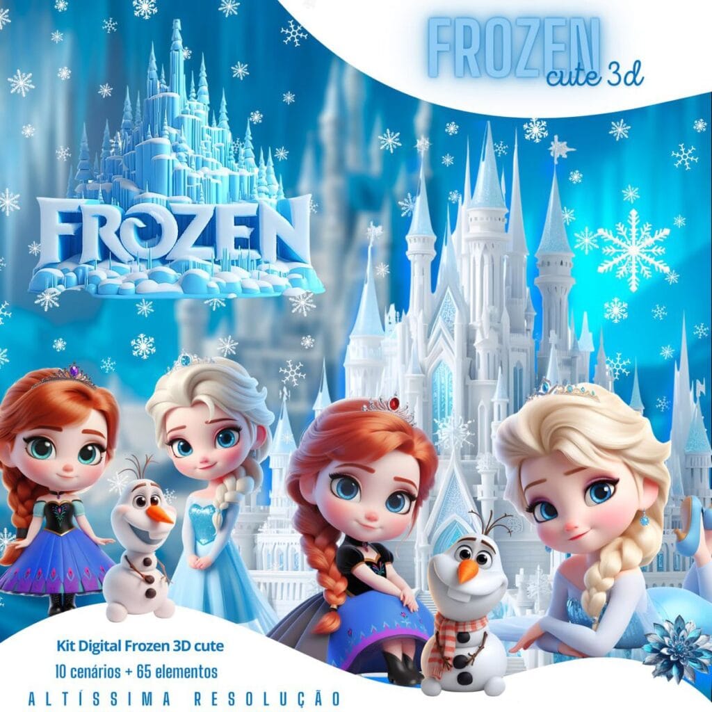 Ilustrações Frozen Png Cute Elsa Fofa Bebê Princesa Png - Ello Criativo