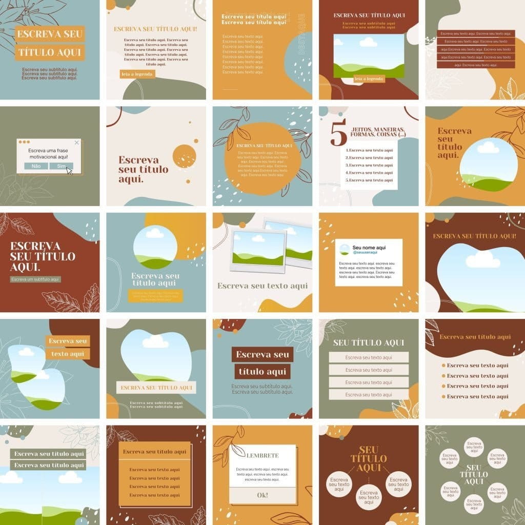 Modelos Canva Terapia Floral 28 Templates Editáveis + Bônus - Ello Criativo